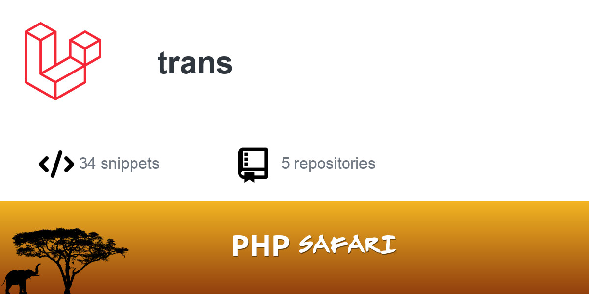 Laravel function - trans | PHP Safari
