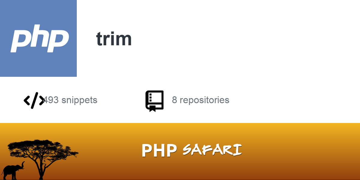 PHP function - trim | PHP Safari